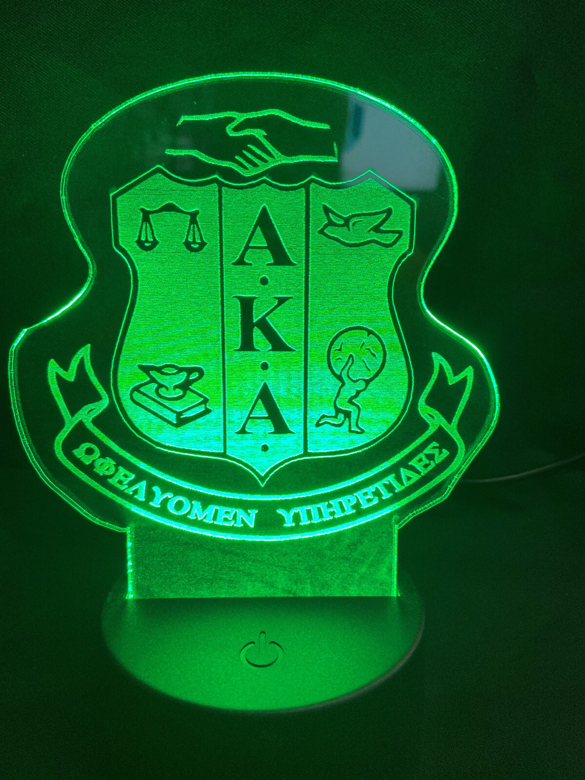 Alpha Kappa Alpha Crest 3D Illusion Lamp Night Light 7 Color Change LED ...
