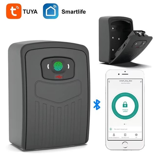TUYA Fingerprint Safe Key Box Bluetooth Storage Lock Box Smart Life | eBay