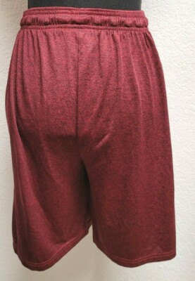 Real Essentials Shorts (M) Burgundy. Pockets. Elastic/Tie Waist. 100% ...