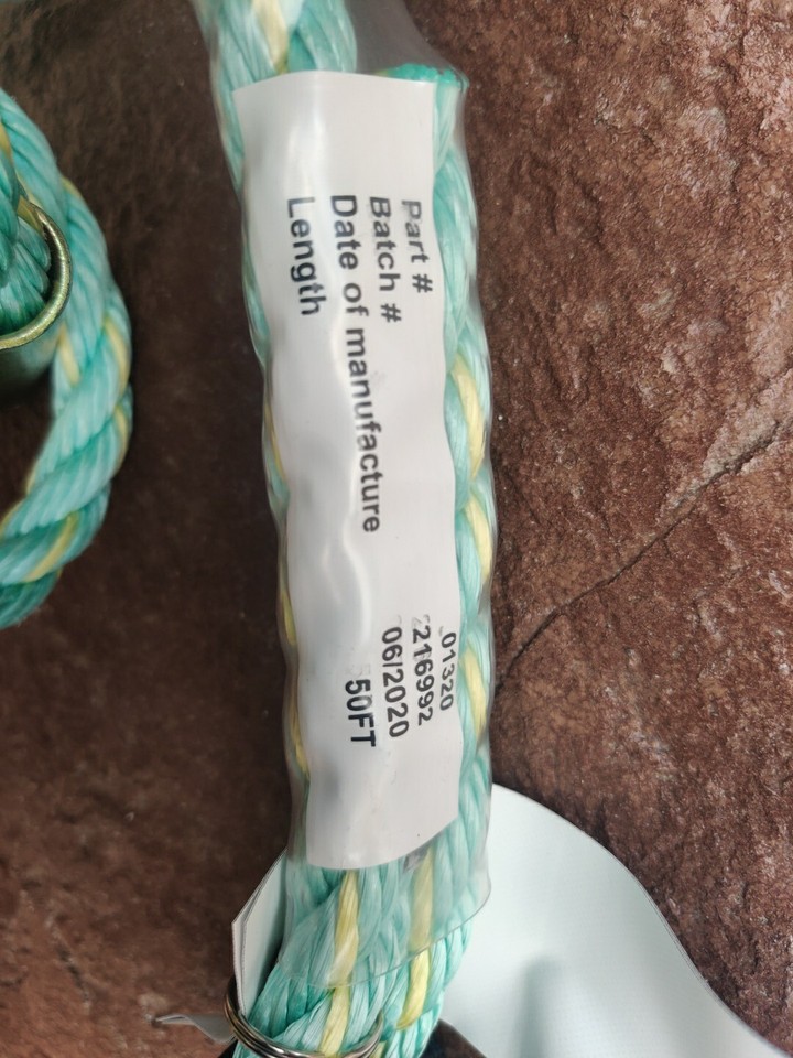 GUARDIAN FALL PROTECTION HARNESS AND VERTICAL ROPE LINE 50 Feet 01700 ...