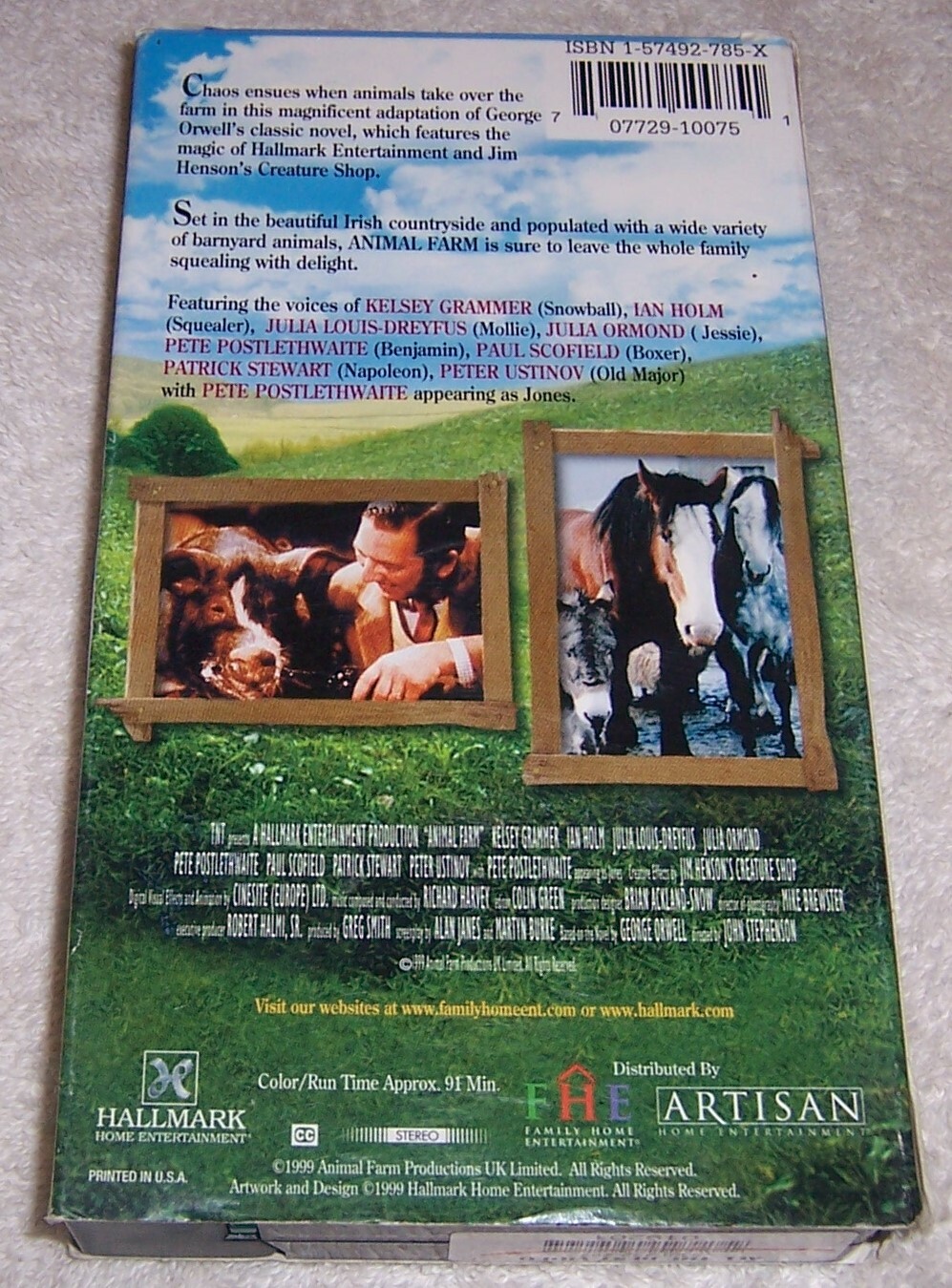 Animal Farm VHS Video Kelsey Grammer Ian Holm Julia Louis-Dreyfus Julia ...