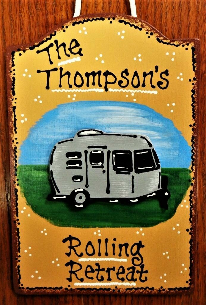 Personalize RV CAMPER Name SIGN Camp Camping Trailer Campsite Plaque | eBay