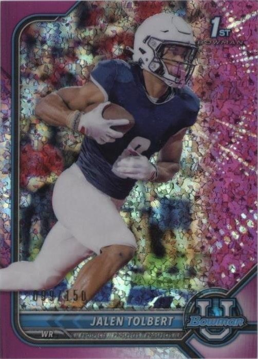 2021-22 Bowman University - Jalen Tolbert #87 Chrome Prospects Fuchsia ...