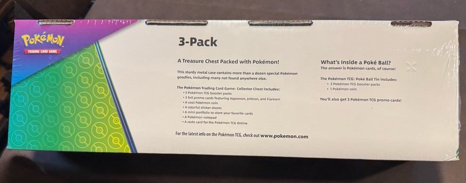 Pokémon TCG: Eevee Collector's Treasure Chest with 2 Poké Ball Tins (3 ...
