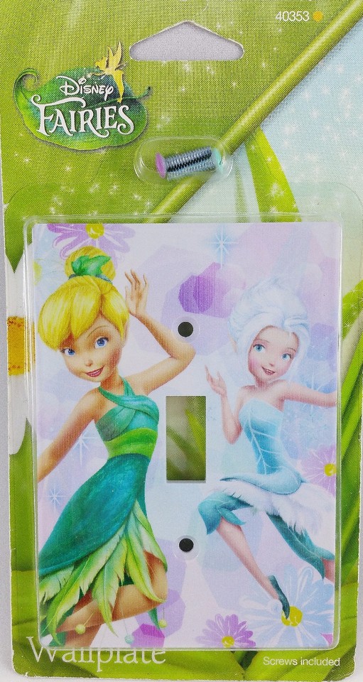 Girls Disney Fairies Tinkerbell Light Switch Plate Wall Plate Single ...