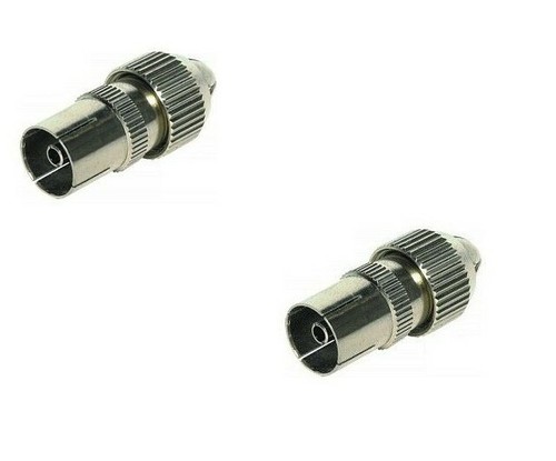 2 x Female TV COAX ARIEL CONNECTOR PLUGS TV AERIAL FOR CABLE LEAD ...