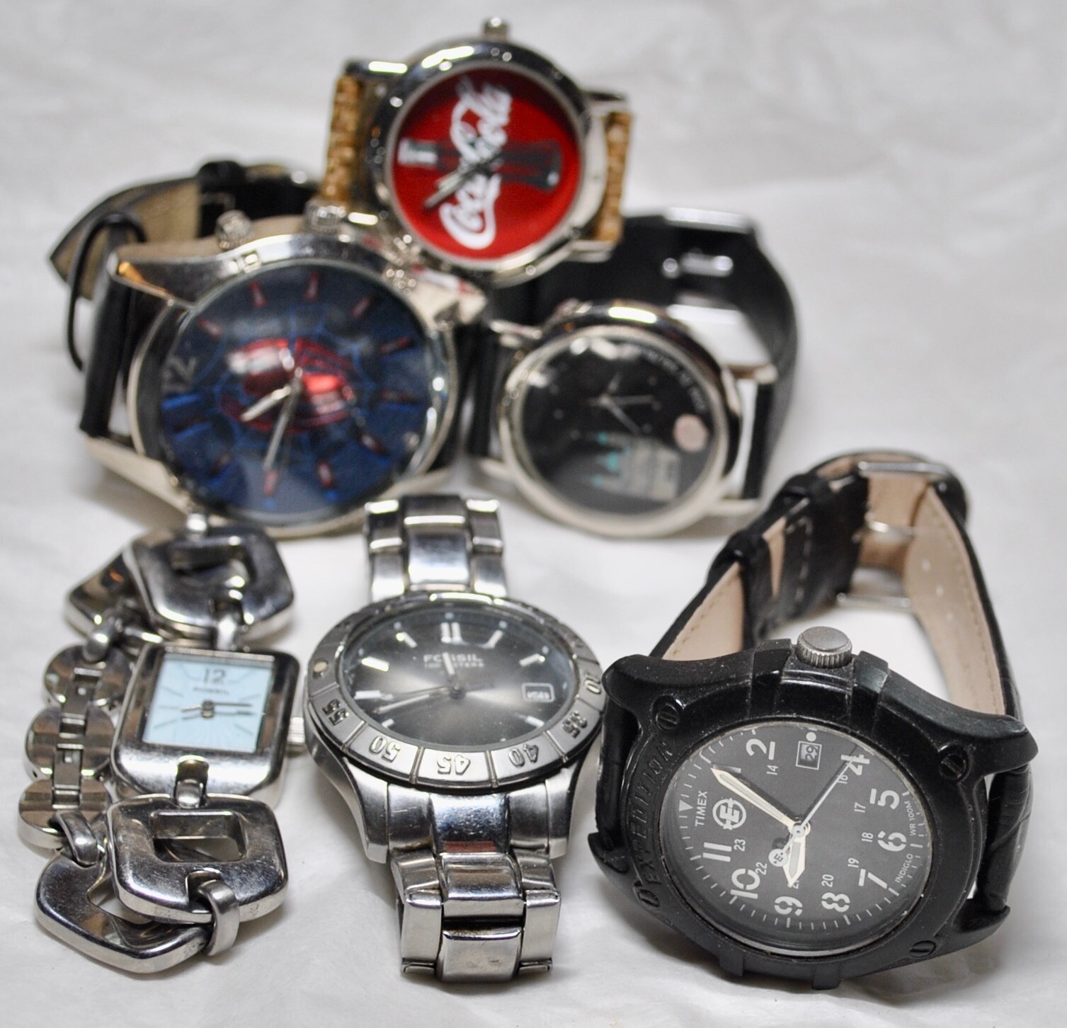 Lot of 14 Fossil, Coca-Cola, Relic, Anne Klein, + Watches Some Bracelet ...