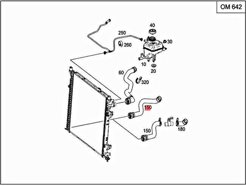 Genuine MERCEDES C292 W166 X166 GL-CLASS X166 Coolant hose 1665000575 ...