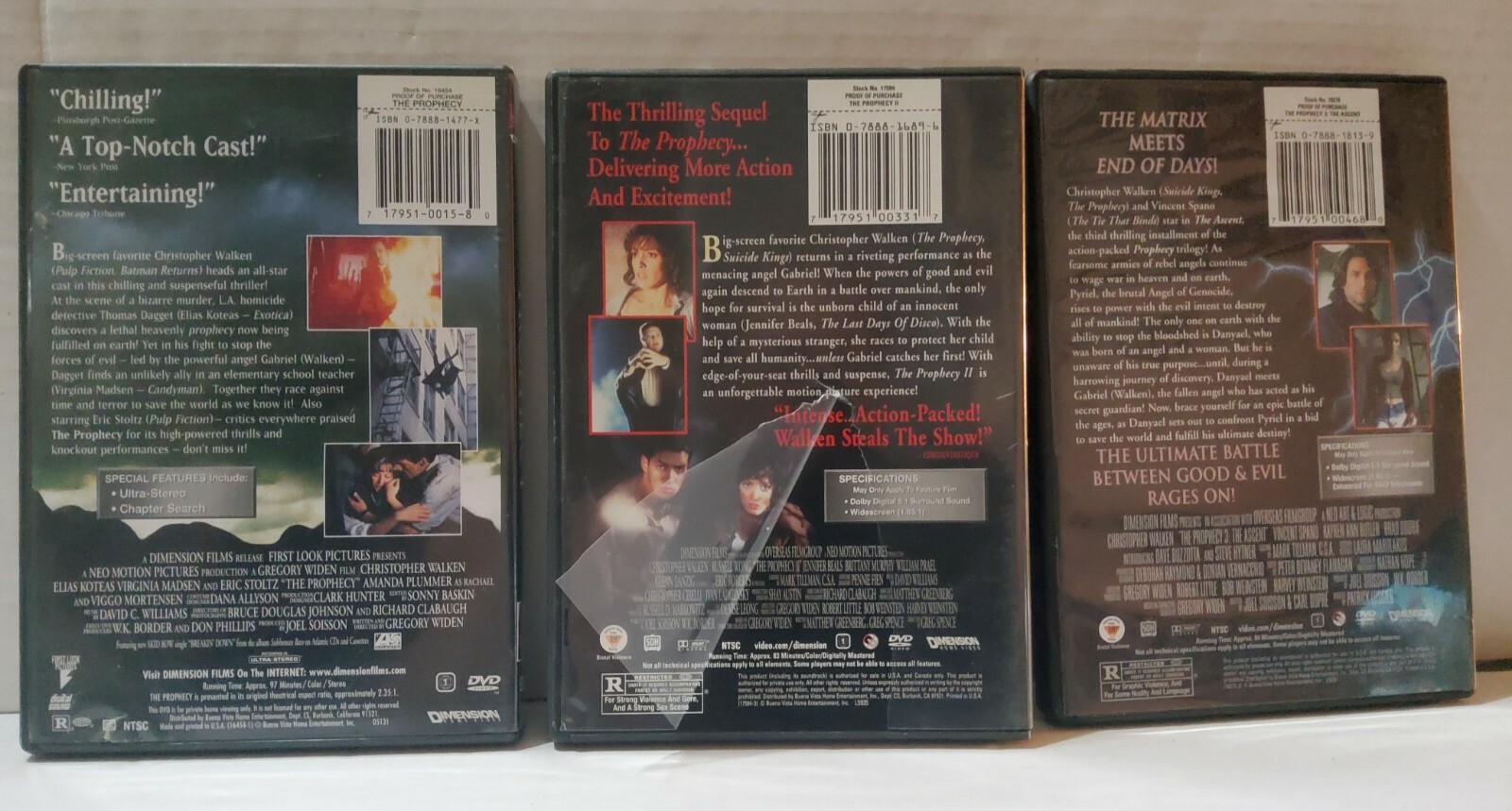 The Prophecy Collection DVD Christopher Walken 1 2 3 Widescreen ...