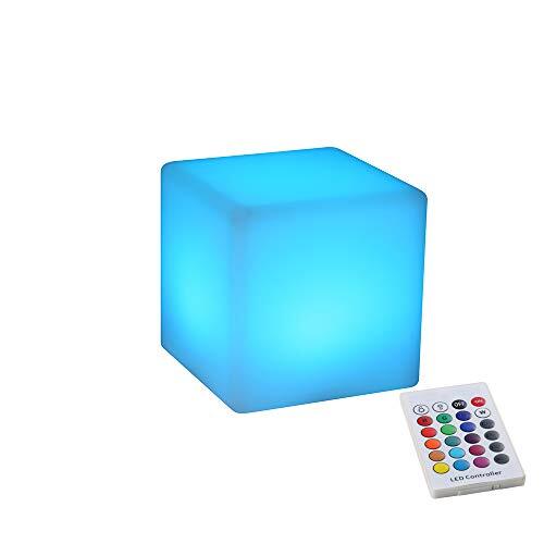4inch Cordless Led Cube Night Light 16 Colors & Remote Control Battery ...