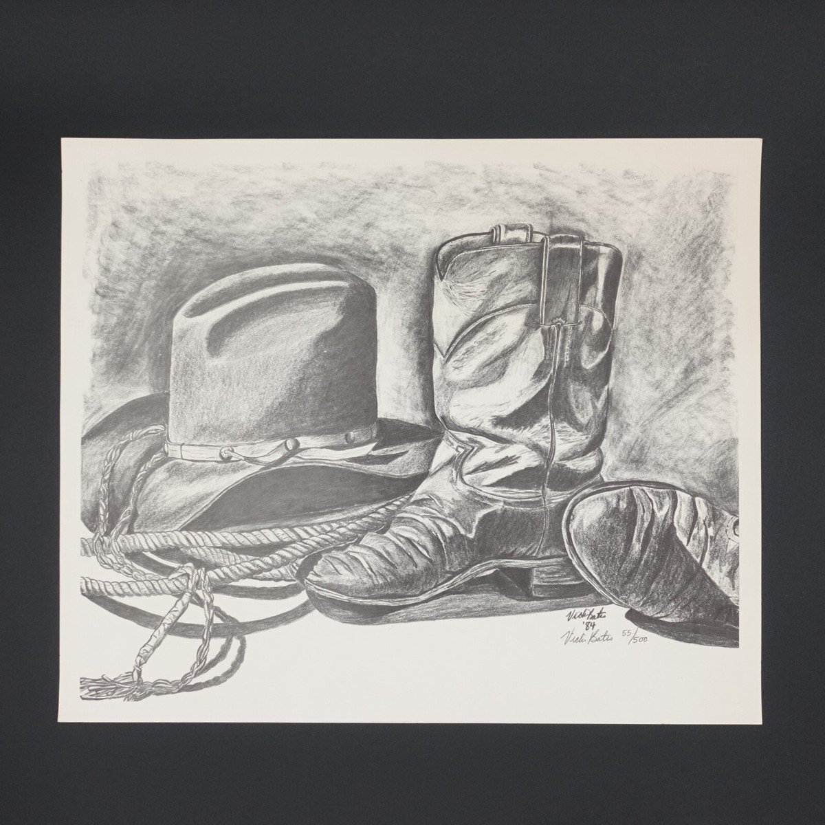 Cowboy Boot Ink Drawing Cute Cowgirl Boots Art Print, Coastal Cowgirl