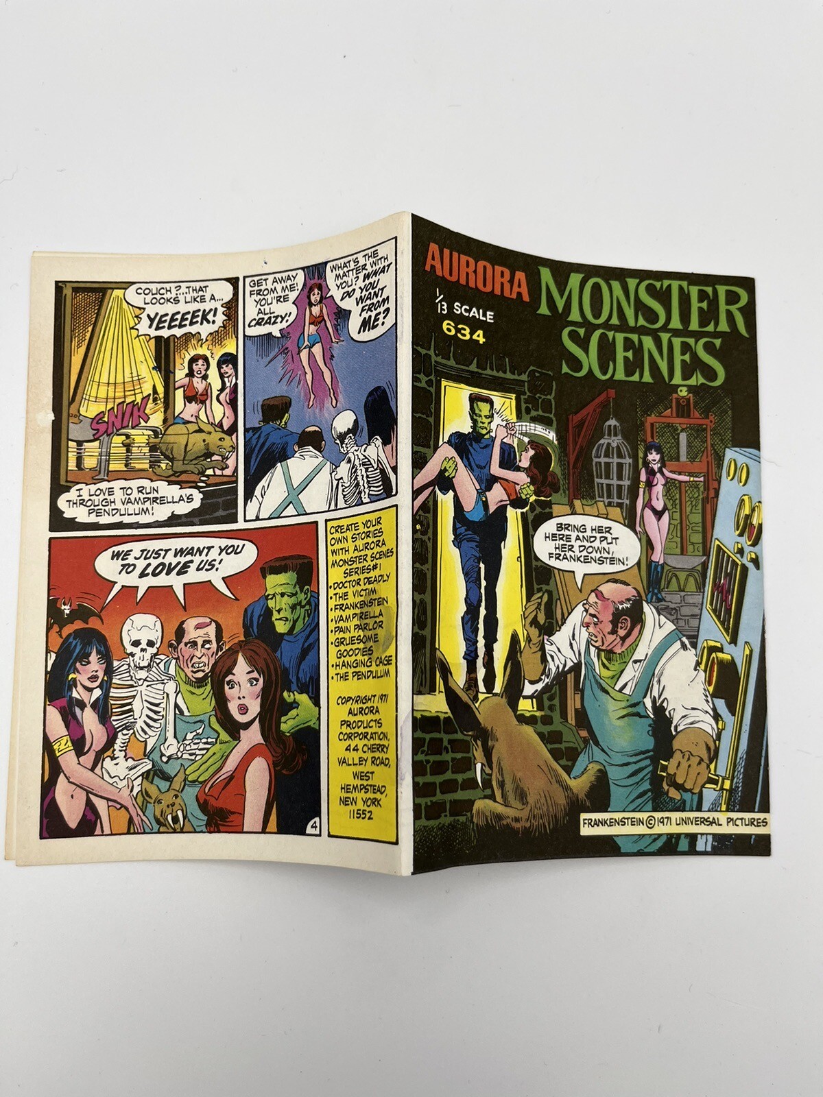 1971 AURORA MONSTER SCENES MODEL KIT INSTRUCTION BOOK 634 GRUESOME ...