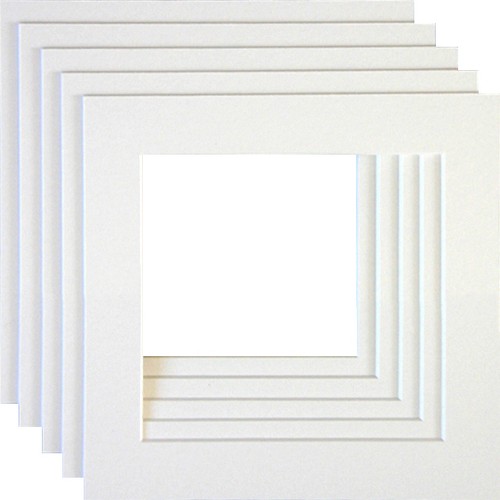 Square Picture Photo Mounts, Pack of 5,Conservation White Core ...
