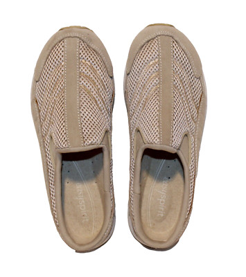 Easy Spirit Womens 6M Traveltime Beige Mesh & Leather Slip on Comfort ...