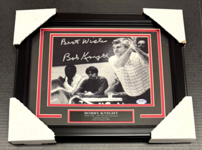 BOBBY KNIGHT SIGNED AUOTGRAPHED FRAMED 8X10 PHOTO PSA THROWING CHAIR | eBay
