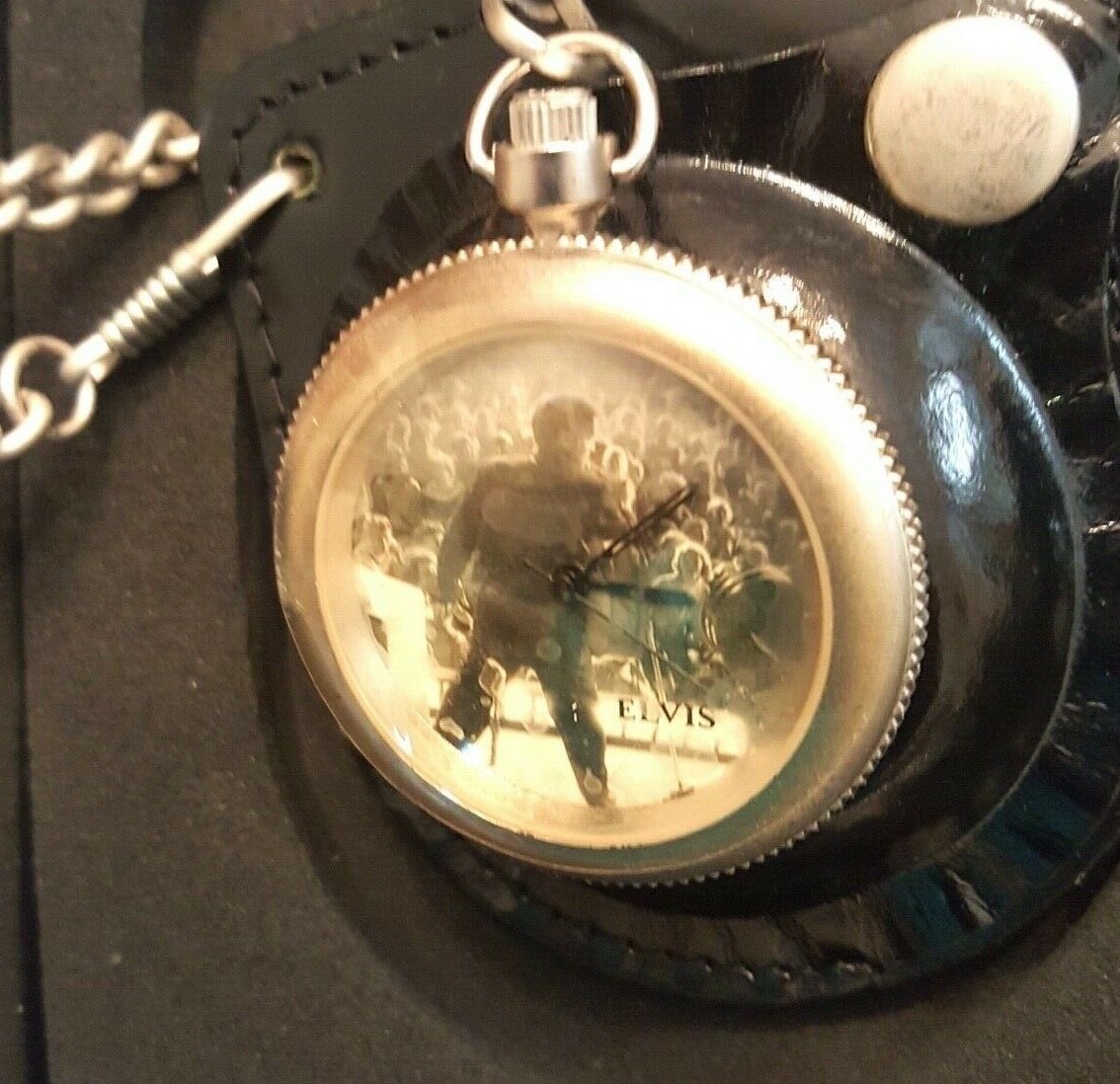 ELVIS PRESLEY Pocket Watch w/Black Case Wertheimer Collection '96 EPE ...