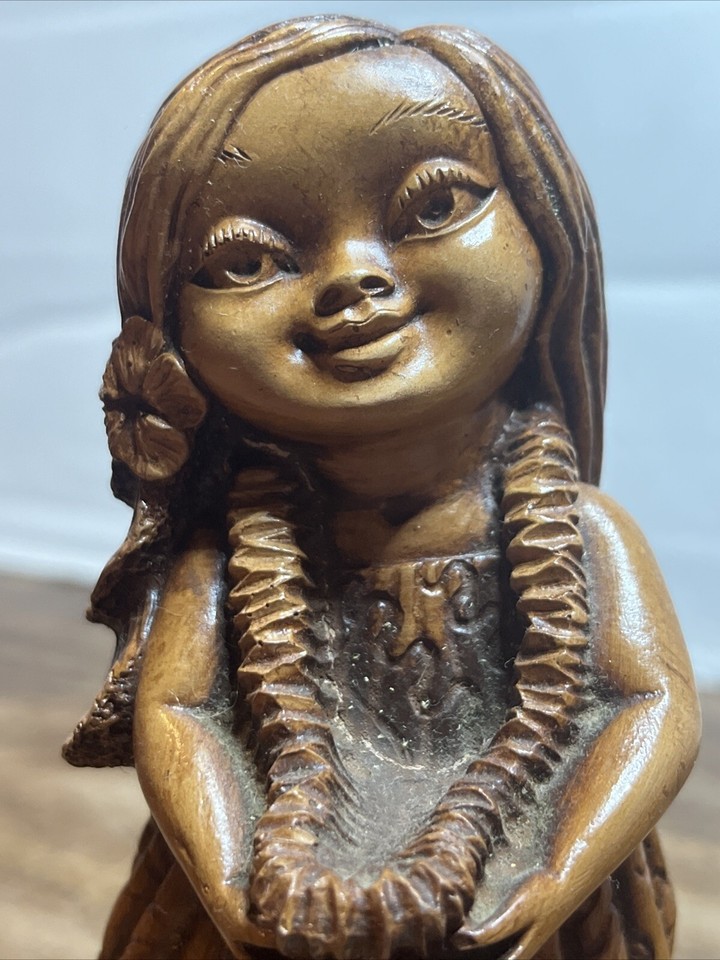 Vintage Coco Joes Hawaiian Aloha Keiki Hapa Wood Carved Figure | eBay