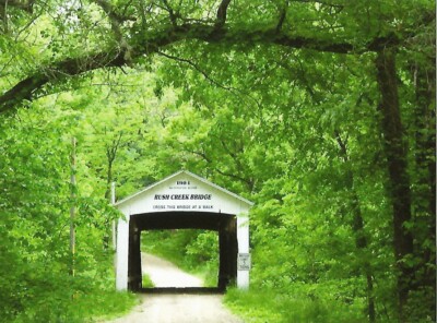 Postcard Indiana Tangier Rush Creek Covered Bridge Parke County MINT ...