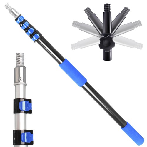 28FT Reach Telescopic Extension Pole, 5-20FT Multi-Purpose Extendable ...