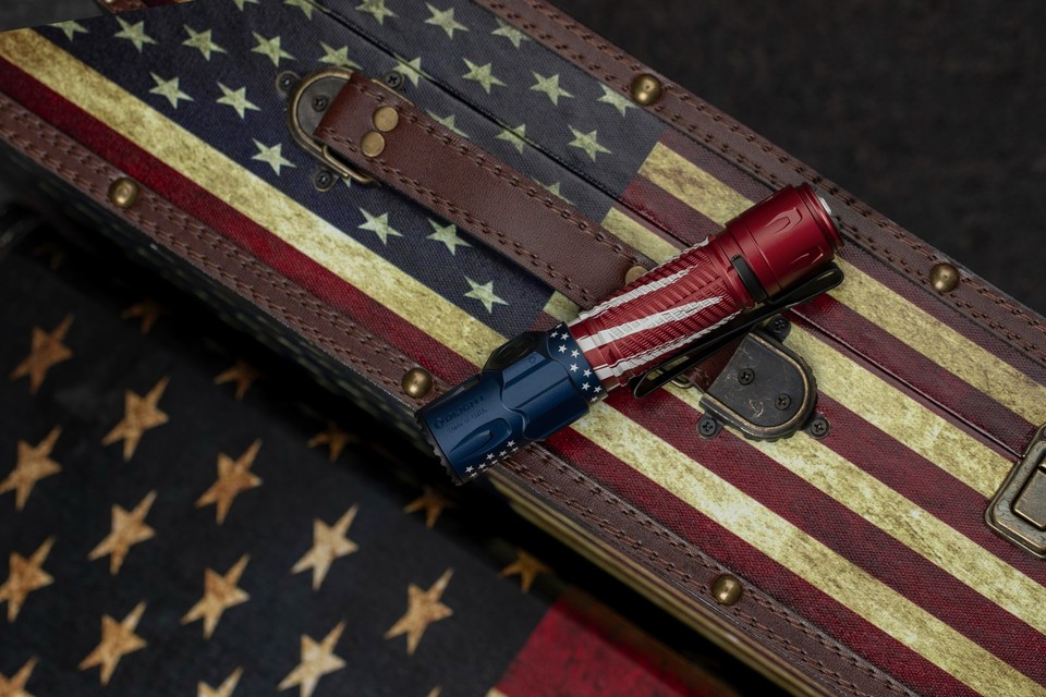 Olight Warrior Ultra Stars & Stripes Edition 2500 Lum Flashlight, OAL ...