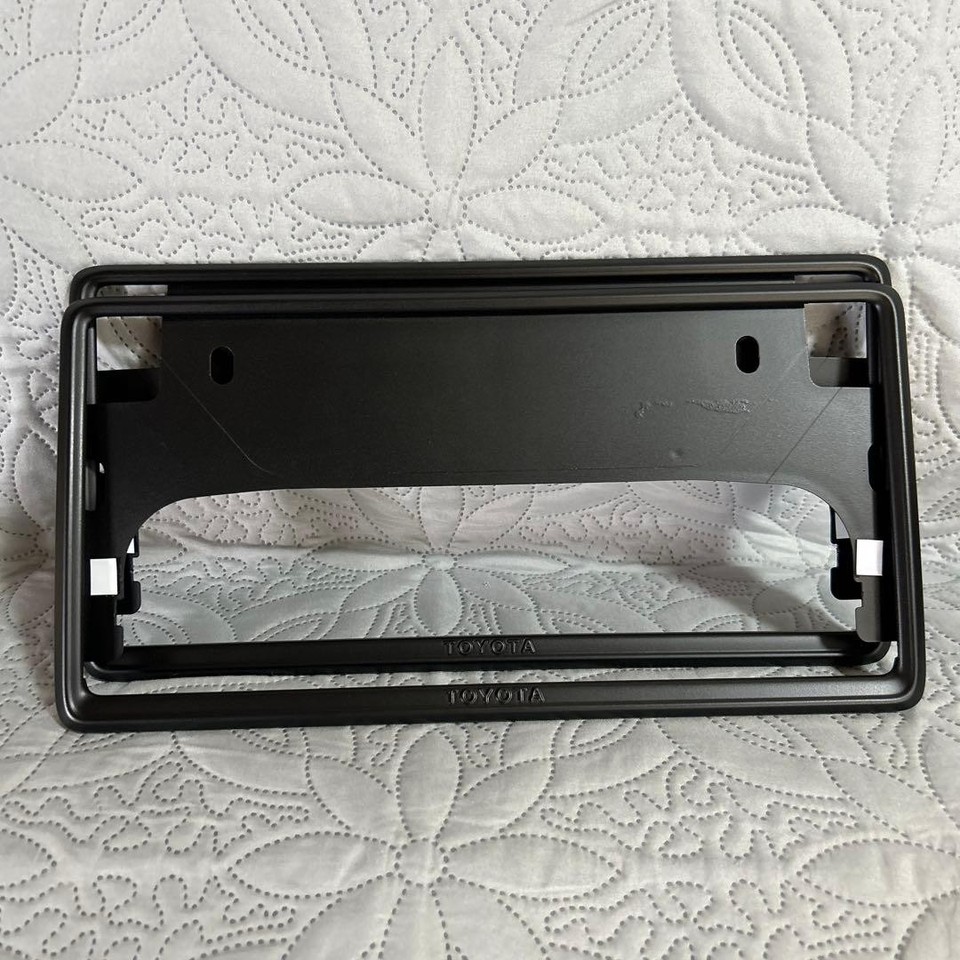 Toyota Matte Black Custom Painted Genuine Number Plate Frame Front Rear ...