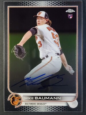 Mike Baumann 2022 Topps Chrome RC Auto #RA-MB Sports MLB Orioles ...