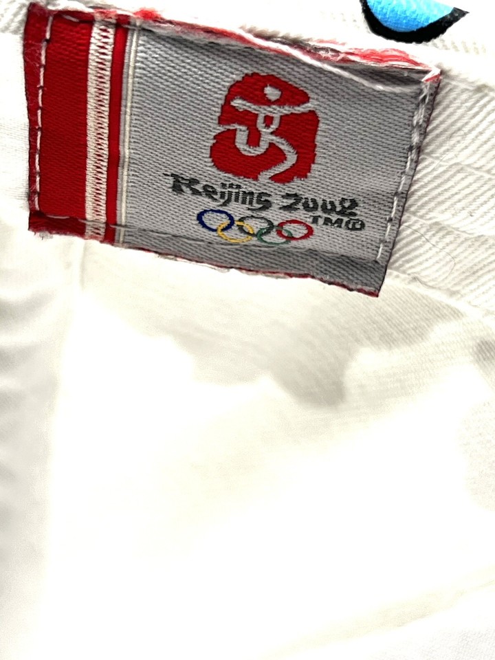 Rare White Beijing China 2008 FUWA Olympics Youth Kids Sports Hat Cap ...