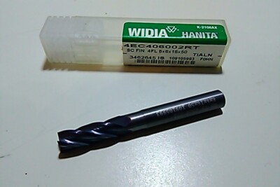 WIDIA HANITA Solid carbide Finish End Mill 6mm 4-flutes 6x6x16x50 ...