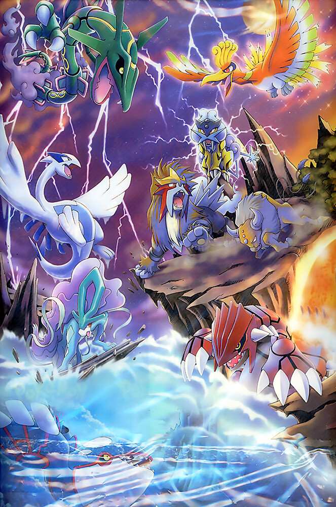 Pokemon Legendaries Silver Gold Ruby Version Premium POSTER MADE IN USA ...