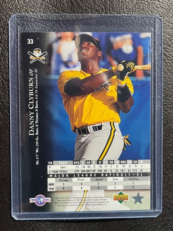1994 UD Top Prospect Future Stock Danny Clyburn #33 MINT | eBay