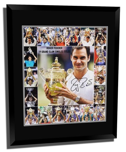 ROGER FEDERER 19 GRANDSLAMS SIGNED LIMITED EDITION FRAMED MEMORABILIA ...