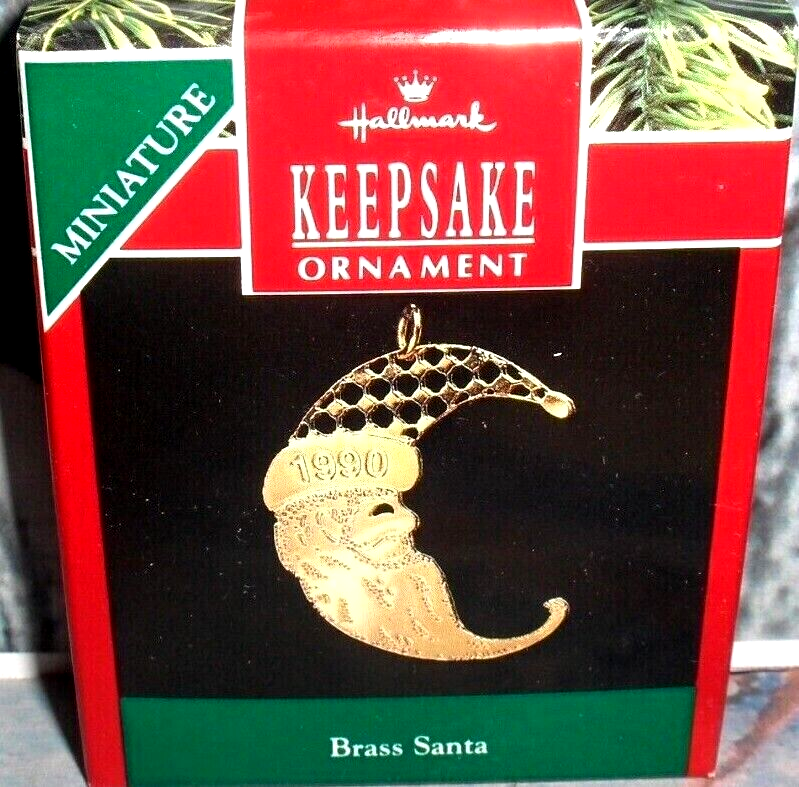 A Brass Santa's Face`1990`Miniature-A Half Moon Santa Face,Hallmark ...