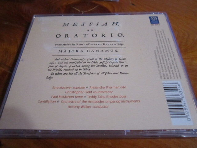 CD HANDEL MESSIAH A SACRED ORATORIO GREAT ** MUST SEE ***** | eBay