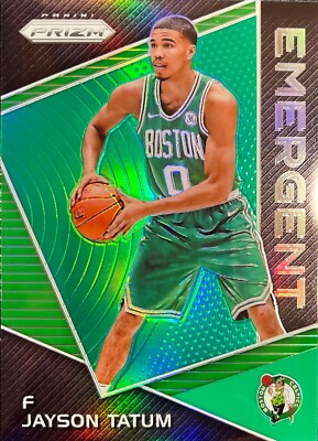 Jayson Tatum Prizm 17-18 #EM-JAY Emergent Green Color Match Boston ...