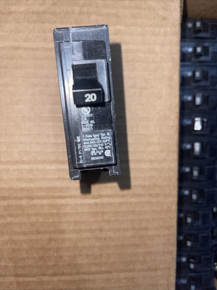 NEW SIEMENS BL120 B120 1 POLE 20 AMP 120v BREAKER TYPE BL BOLT ON ...