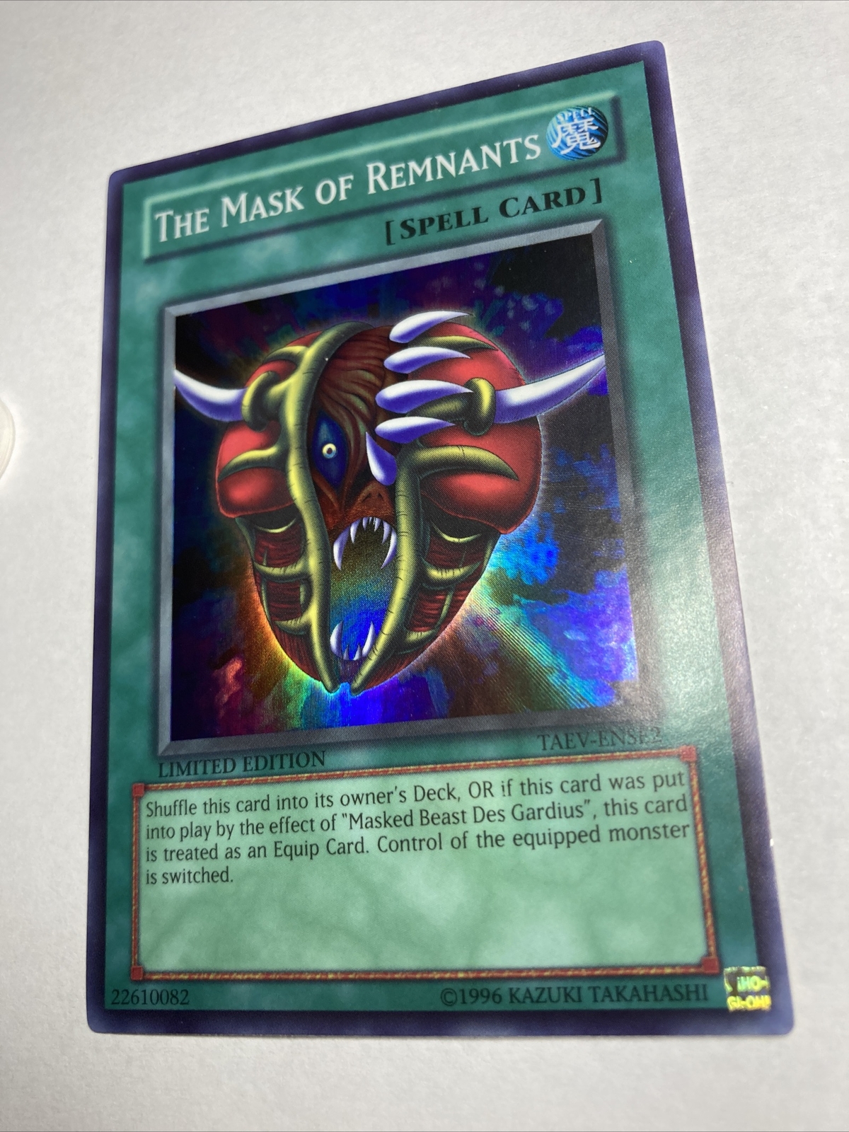 The Mask of Remnants - TAEV-ENSE2 - Super Rare - Limited Edition New 10 ...