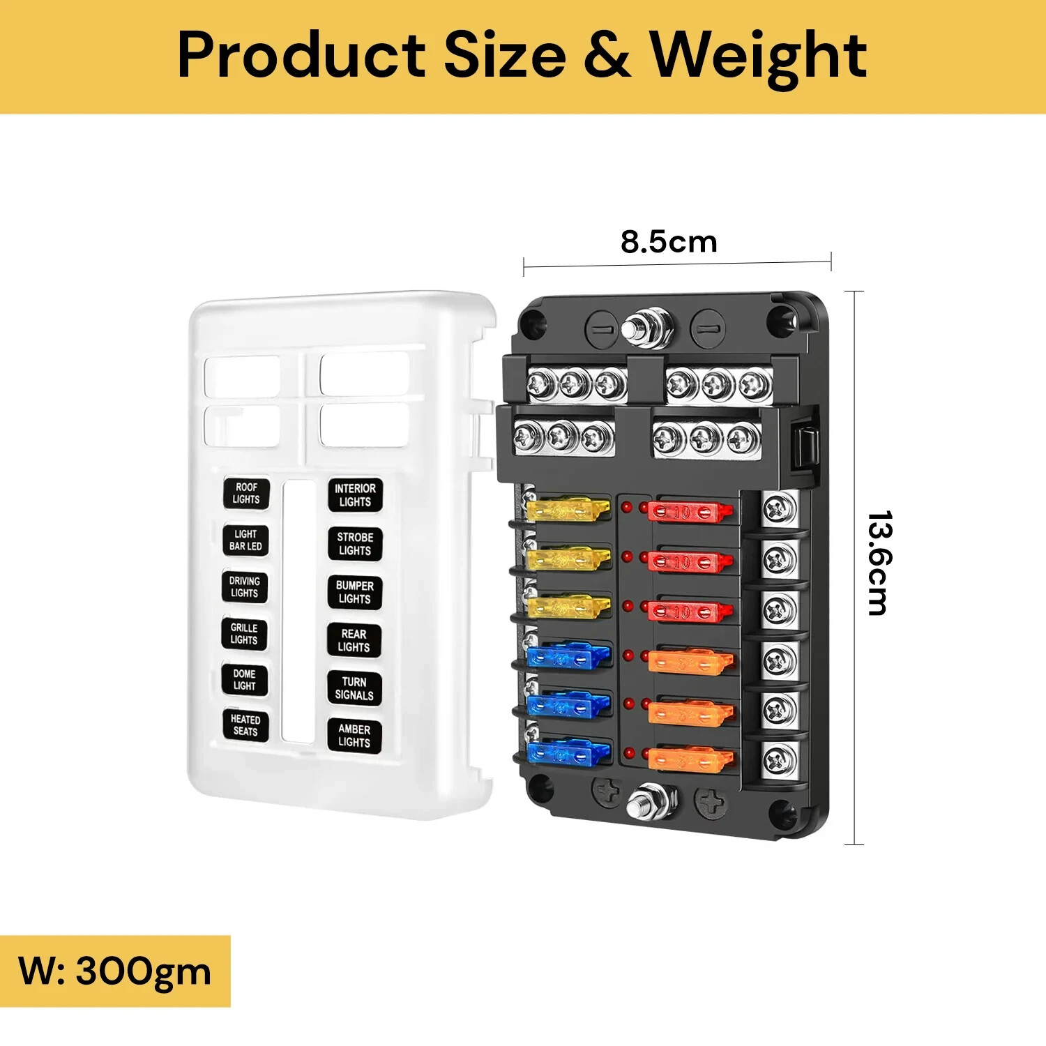 12 Way Auto LED Blade Fuse Box Block Holder 12V-24V Car Power ...