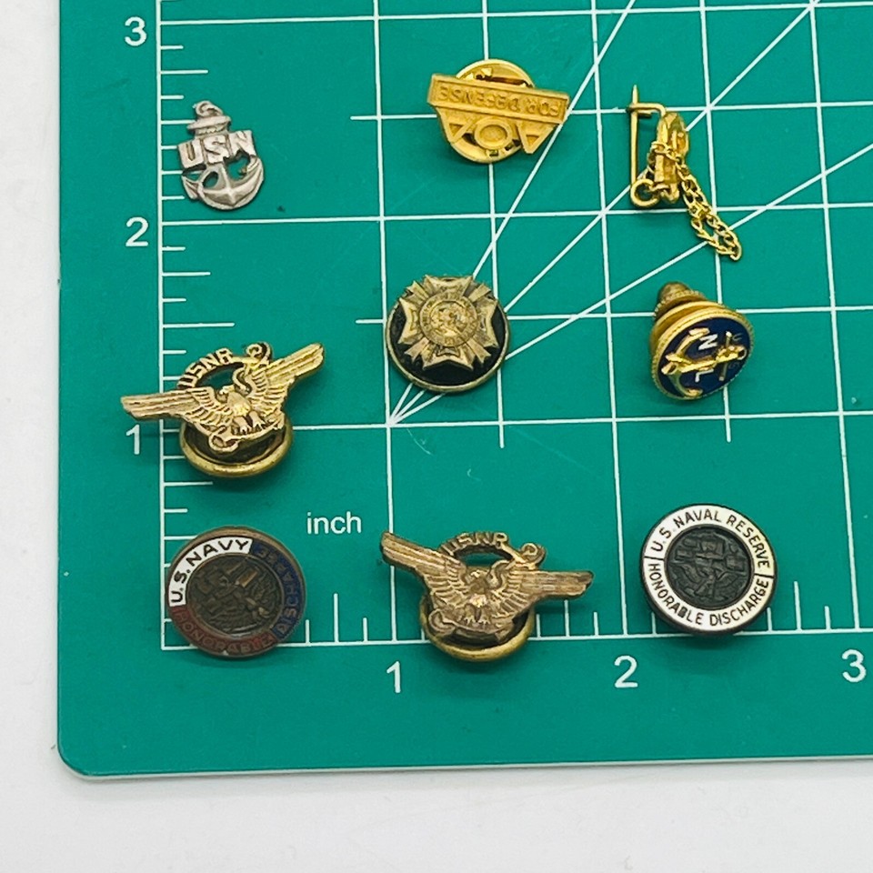 U.S. Navy Veterans Honorable Discharge Reserve Lapel Tie Pins Button ...