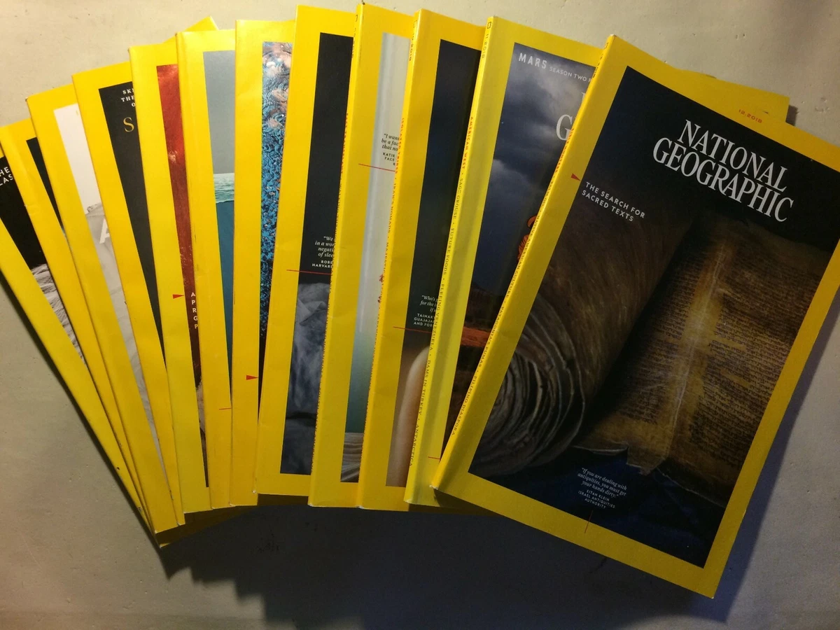 Pile Of National Geographic Magazines
