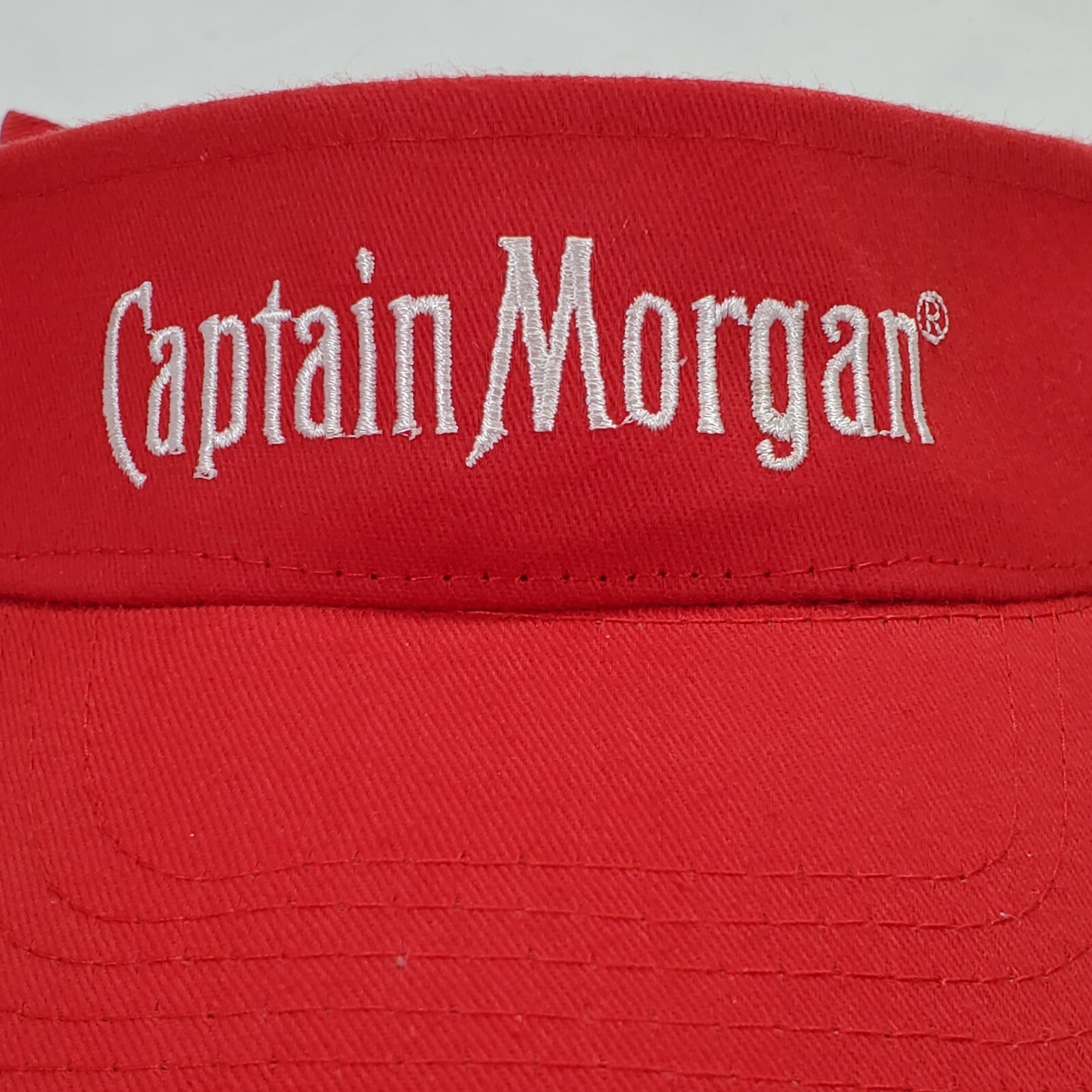 New Captain Morgan Visor Cap Hat Red Embroidered Logo Adjustable Metal ...