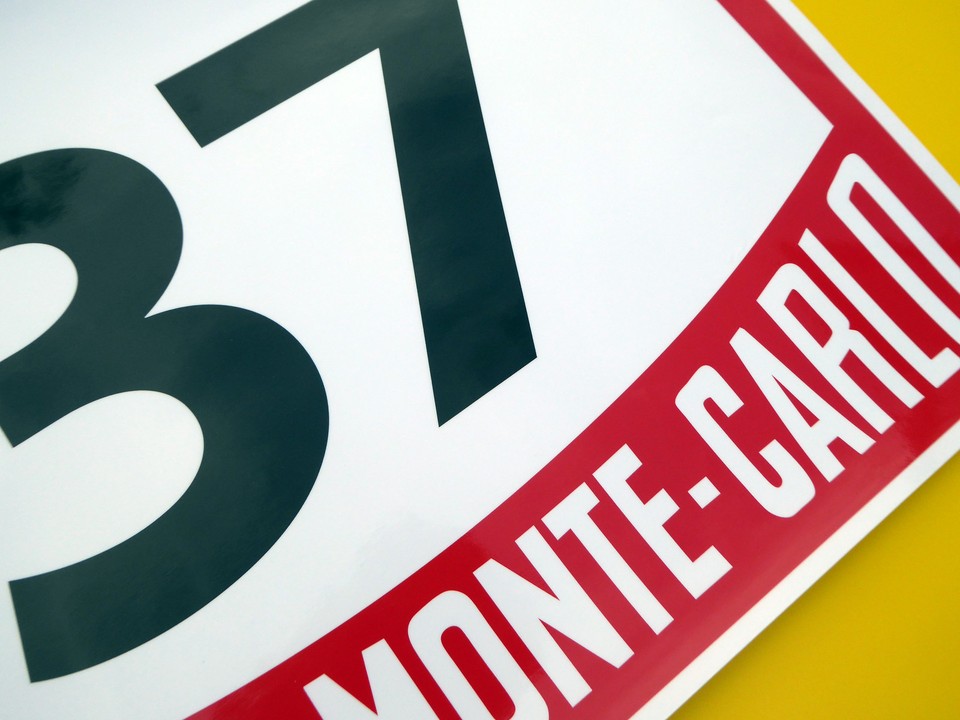VINTAGE retro Classic Car MONTE CARLO RALLY RACE NUMBERS ideal for MINI ...