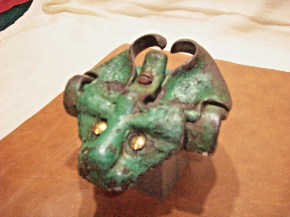 ANTIQUE PRIMATIVE CAST IRON CAT HEAD GATE LOCK 1895 | eBay