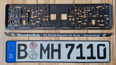 German License Plate BERLIN Capital City of Germany + frame Wunderlich ...