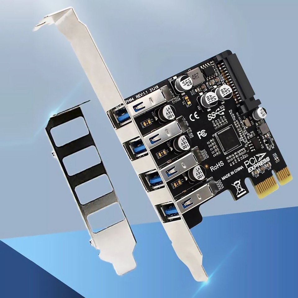4 Ports USB 3.0 PCI-E Expansion Card PCI Express PCIe USB 3.0 HUB ...