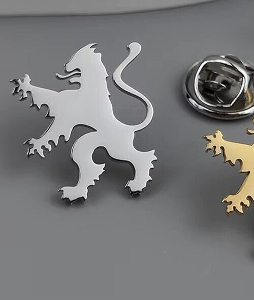 Tiny Scottish Lion Rampant Pin Stainless Steel Medieval Silver Jewelry ...