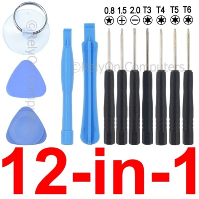 T6 T5 T4 T3 Torx Screwdriver Set 12-in-1 Universal Tool Kit Cell Tablet ...