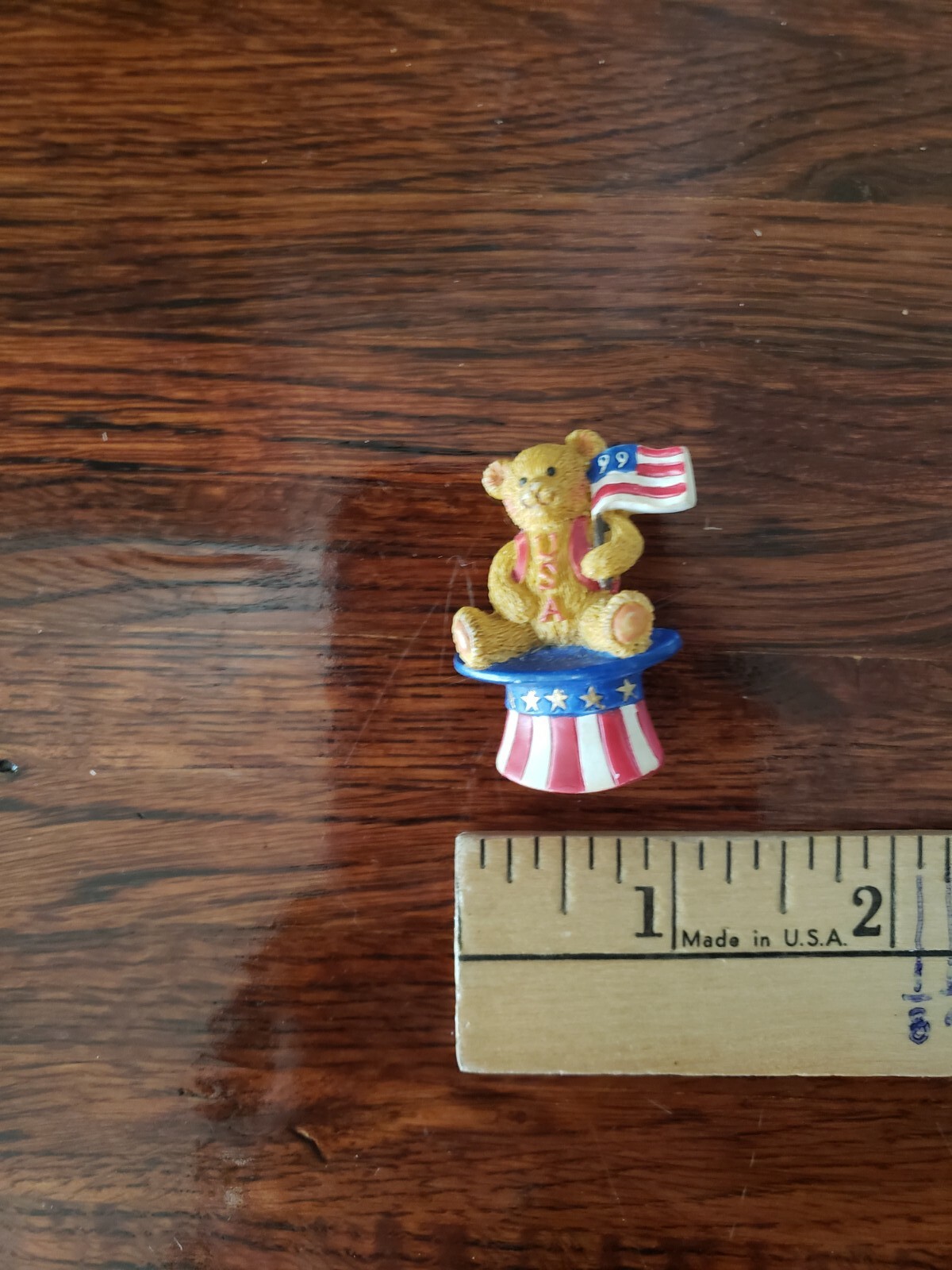 Vintage Independence Day Pin Teddy Bear American Flag… - Gem