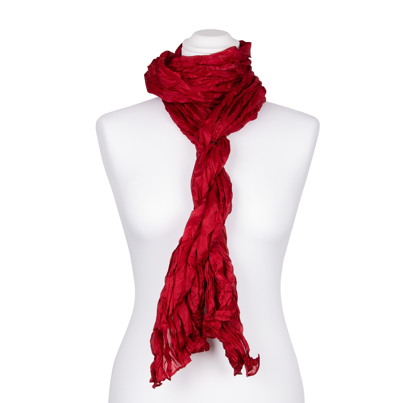 Knitterschal Halstuch Schal XXL Rot Tiefrot Seide 180x90cm Crinkle | eBay