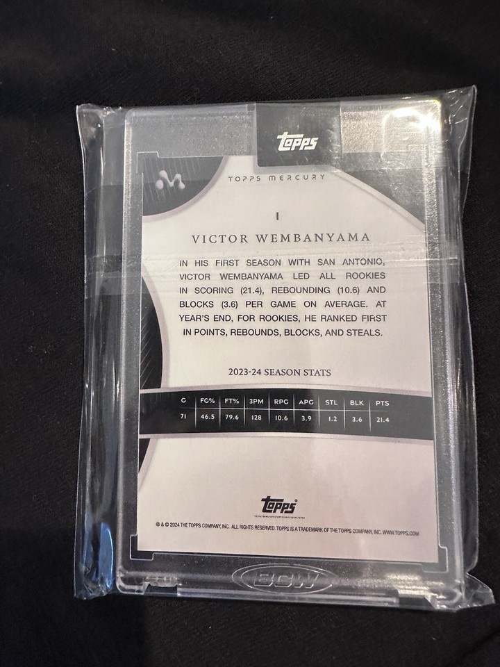 23/24 Topps Mercury Victor Wemby RC auto Orange Refractor /25 Wemby | eBay