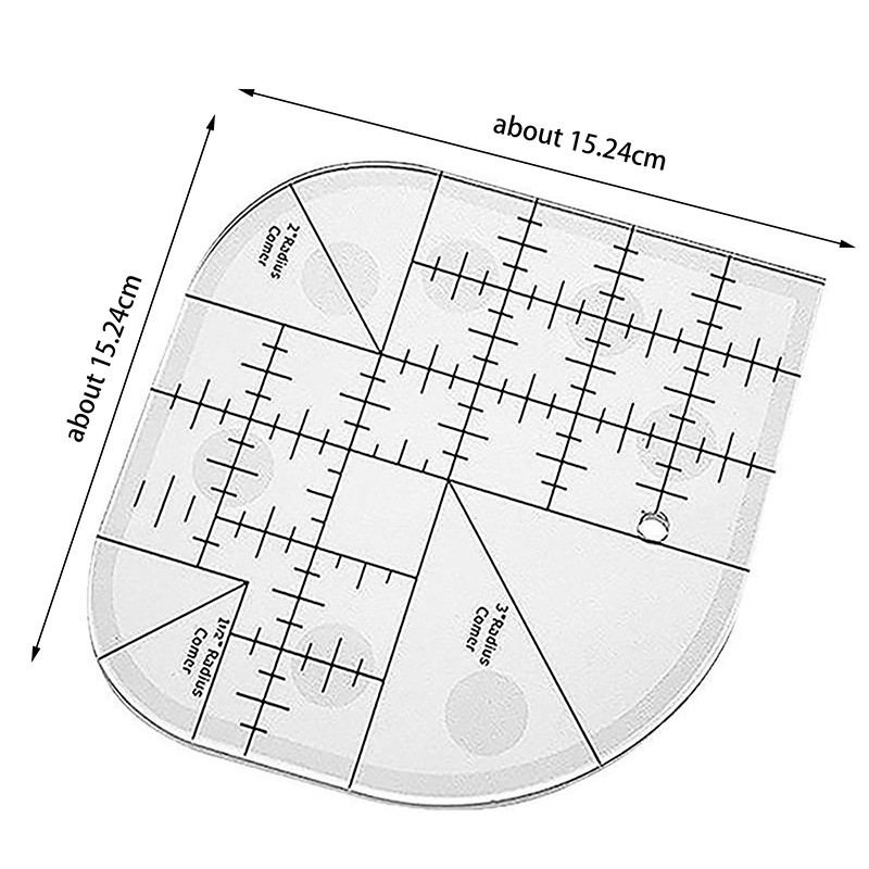 1Pc Multi Functional Angle Cutting Ruler Acrylic Ruler Round Edge ...